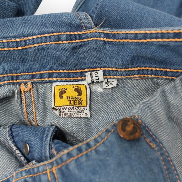 Hang Ten | Jeans | Vintage Hang Ten 34large Denim Overall Jumpsuit 7s Sanforized Hong Kong ...